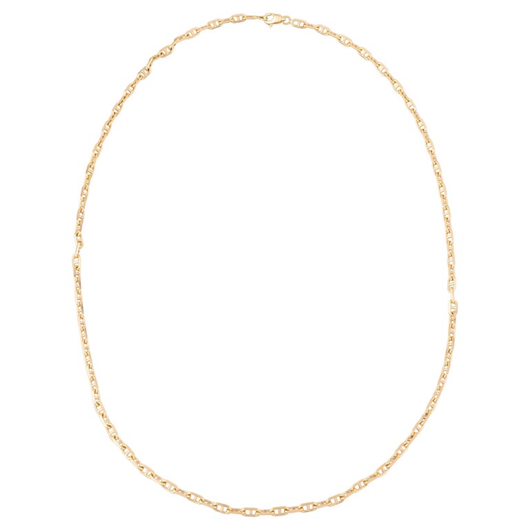 French Vintage Gold Chain Necklace For Sale at 1stDibs