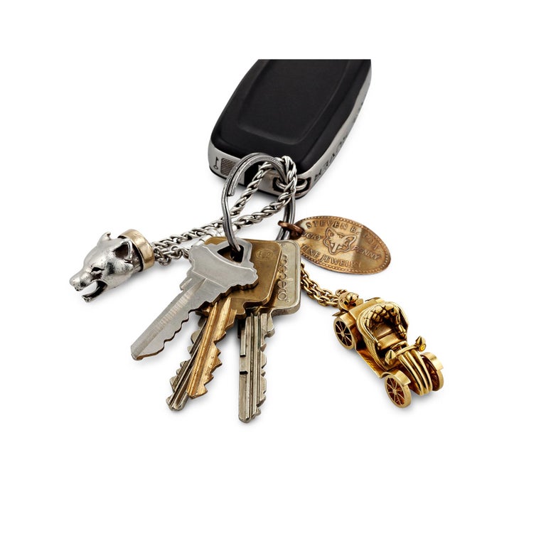 French Vintage Gold Handmade Antique Car Key Chain at 1stDibs