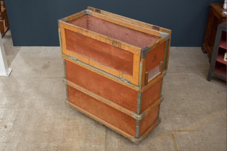 French Vintage Industrial Transport Box in Waxed Cardboard from Suroy ...