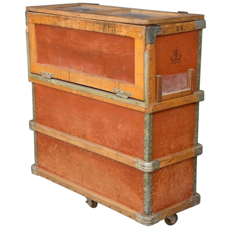 French Vintage Industrial Transport Box in Waxed Cardboard from Suroy ...