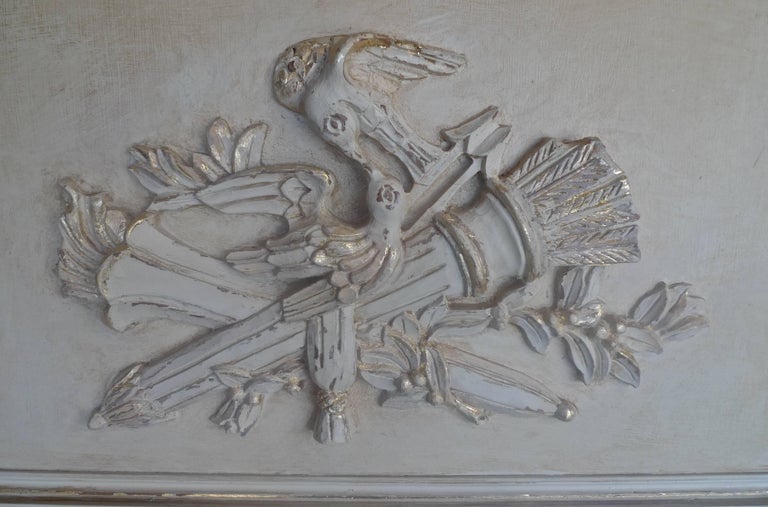 French Vintage Louis XVI Trumeau Hand Painted and Hand Carved Wood ...