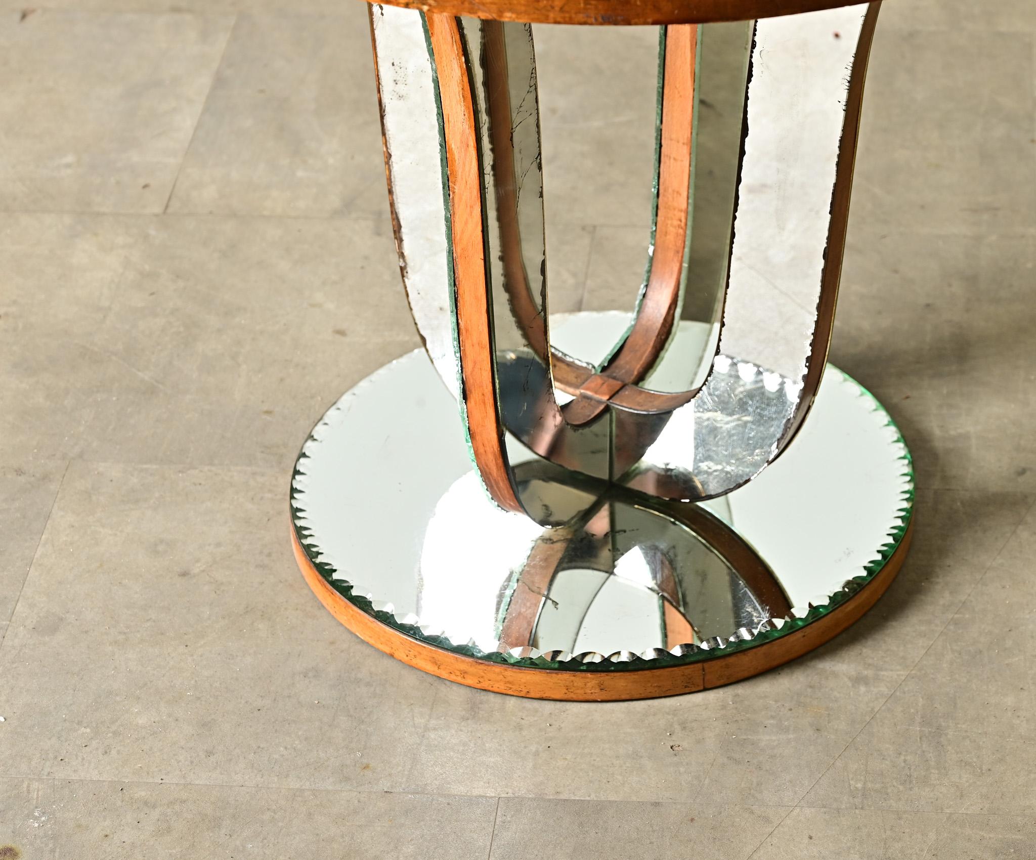 French Vintage Mirrored Gueridon For Sale at 1stDibs