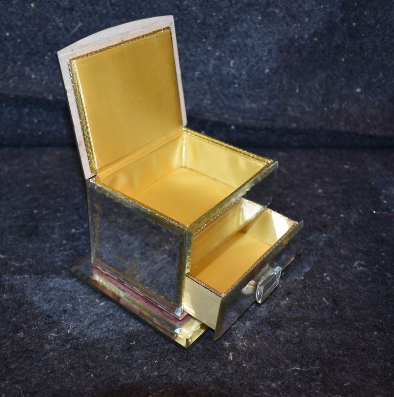 French Vintage Mirrored Jewelry Box For Sale at 1stDibs | mirrored ...