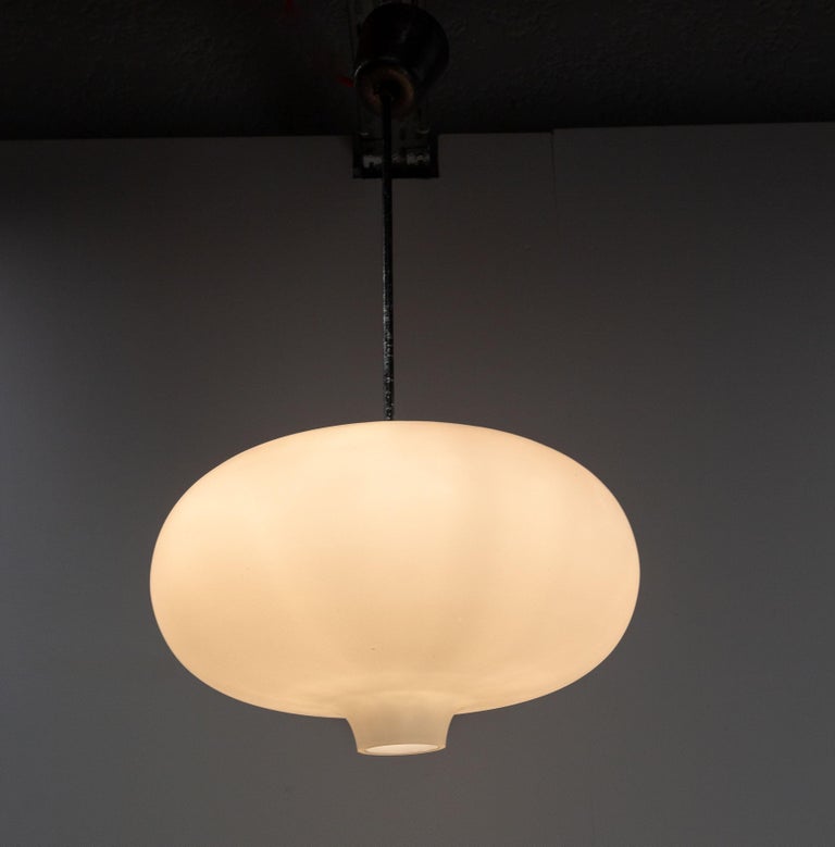 French Vintage Opaline and Metal Ceiling Light, circa 1960 For Sale at ...