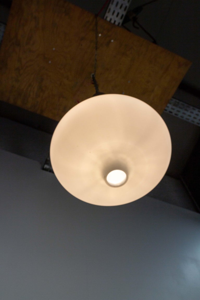 French Vintage Opaline and Metal Ceiling Light, circa 1960 For Sale at ...