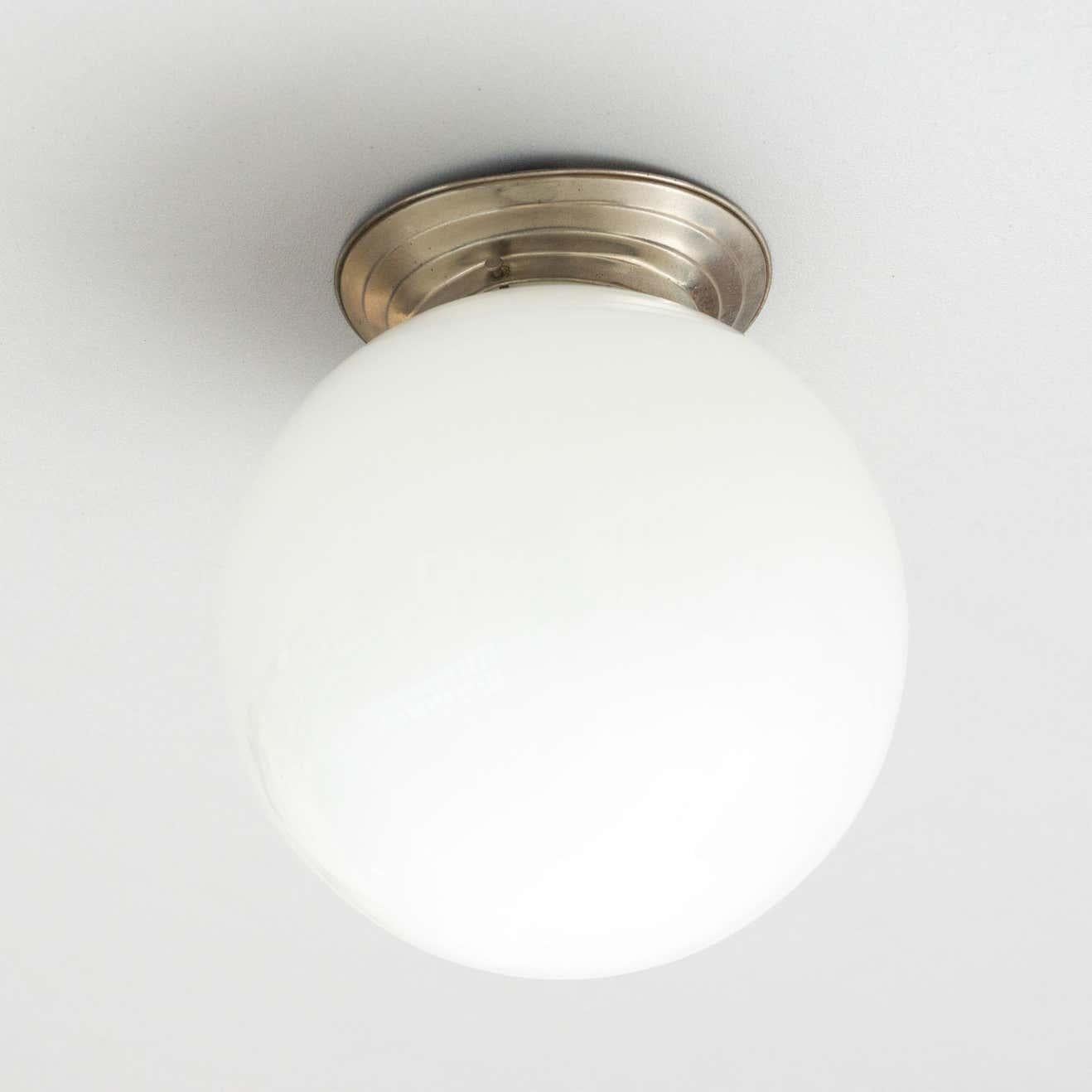 French Vintage Mid Century Modern Opaline Ceiling Lamp, circa 1940 For ...