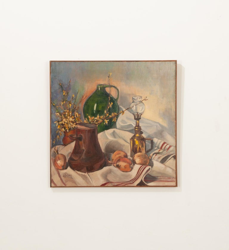 French Vintage Still Life Painting For Sale at 1stDibs