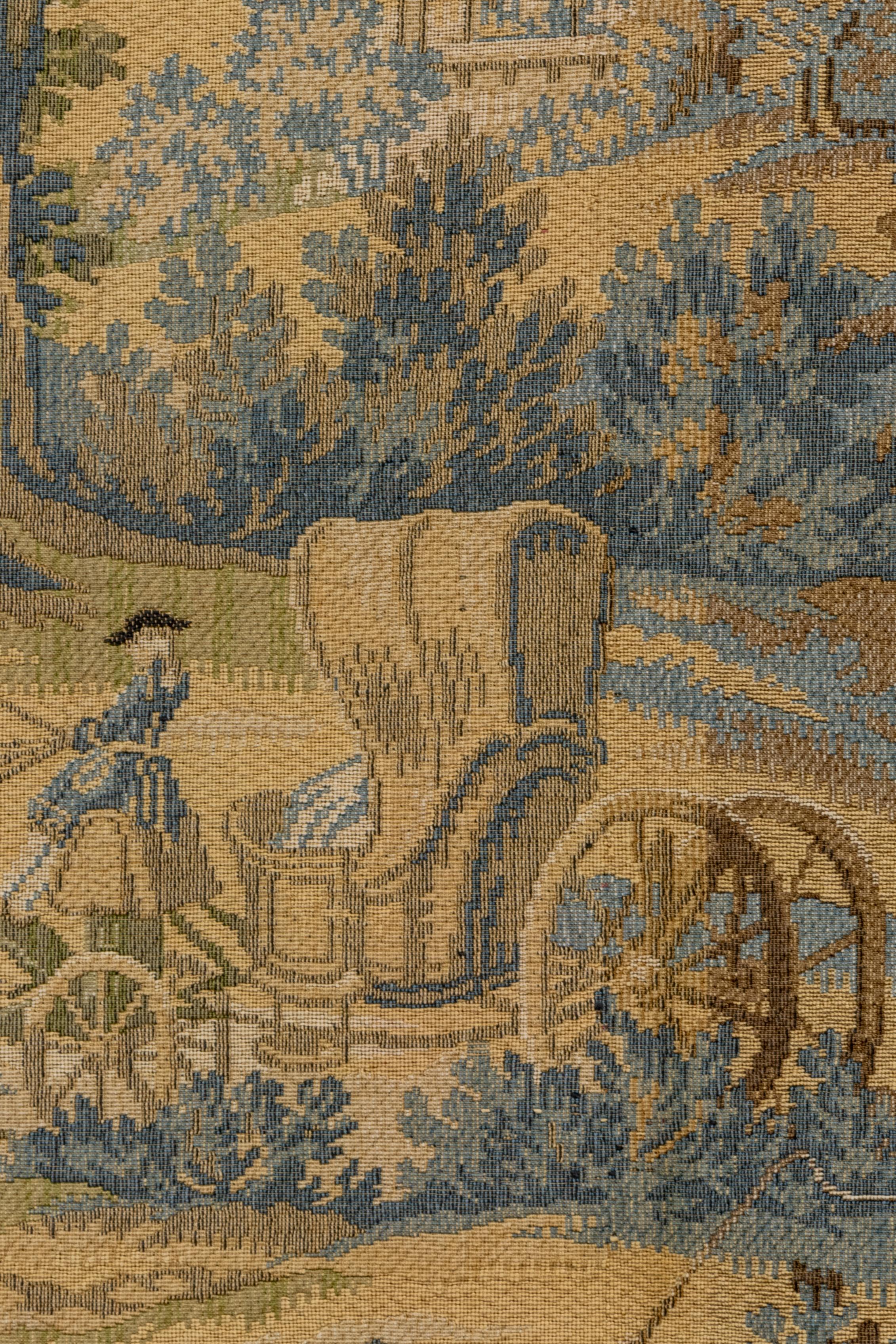 French Vintage Tapestry Hunting Scene For Sale at 1stDibs