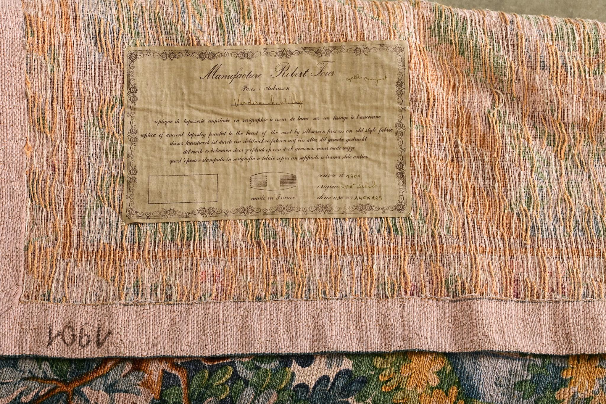 French Vintage Tapestry Reproduction by Robert Four For Sale at 1stDibs
