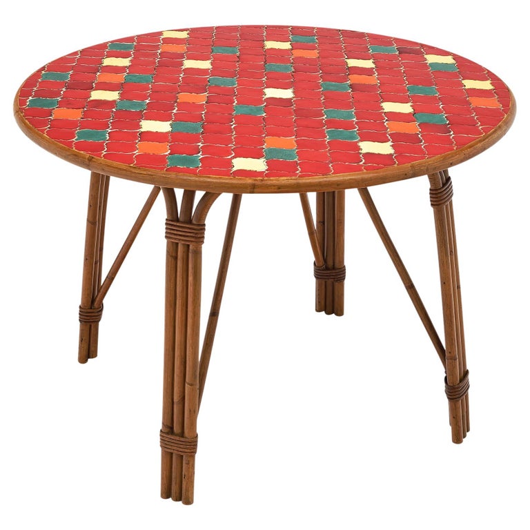 French Vintage Tiled Table at 1stDibs