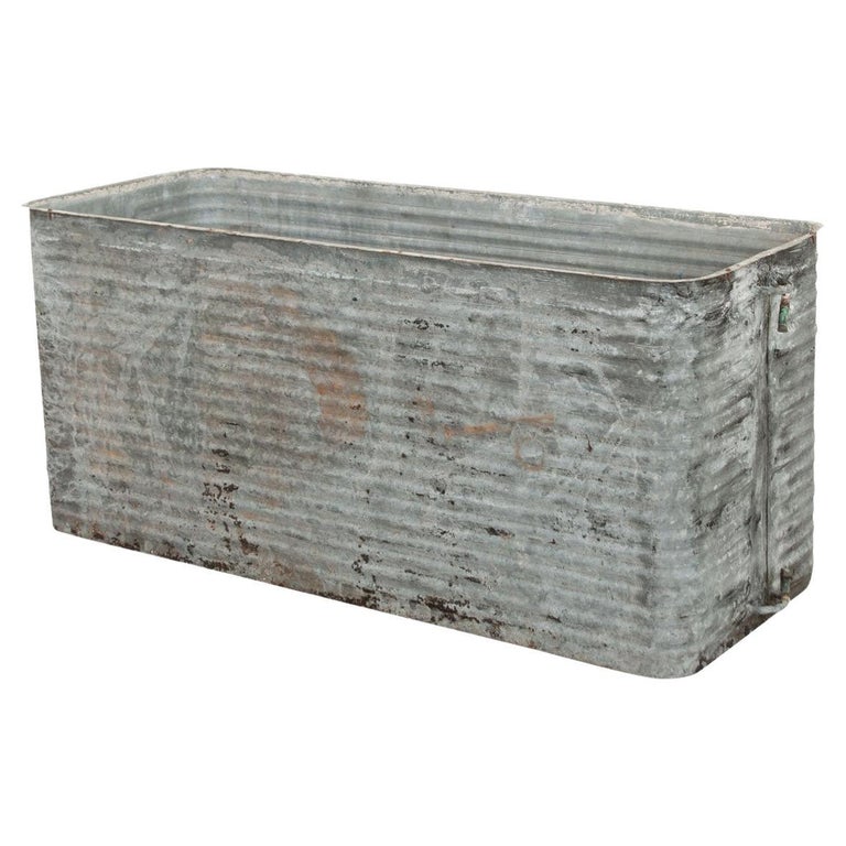 French, Vintage Zinc Farm Trough For Sale at 1stDibs