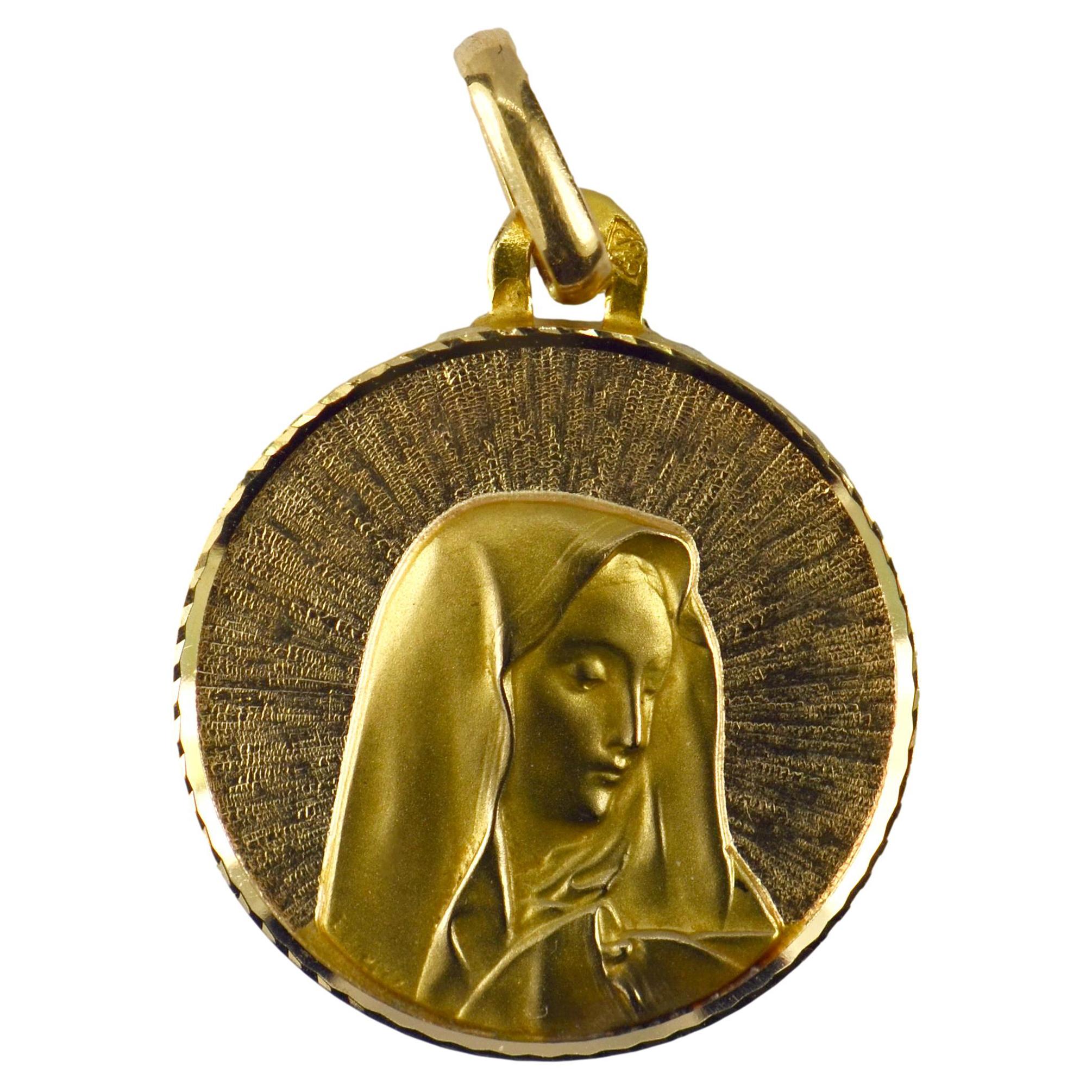 Antique Gold Spanish Pendant with the Virgin of the Immaculate ...