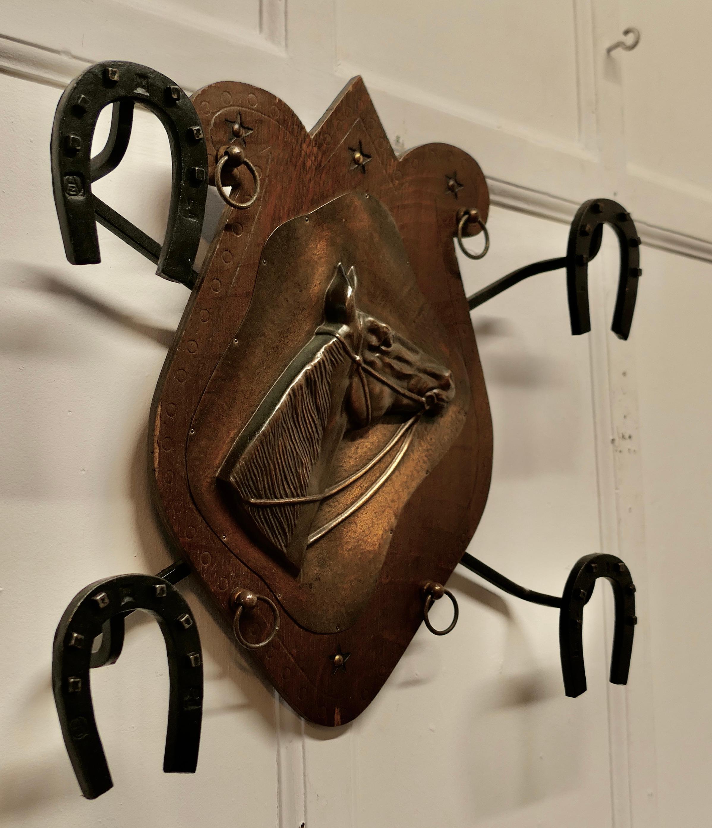 French Wall Hanging Rack for Coats and Tack on a Riding Theme For Sale ...