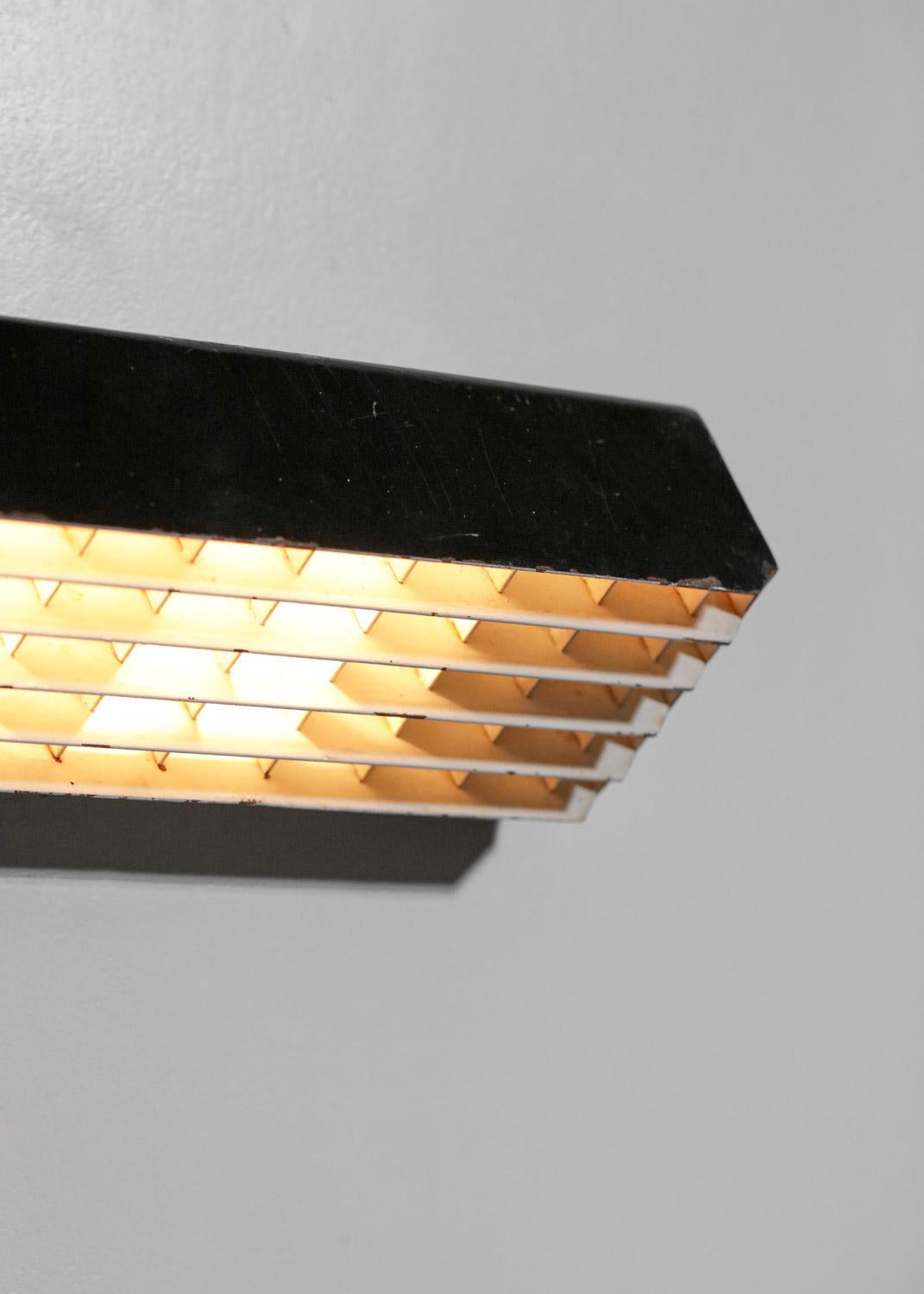 French wall lamp 50's in lacquered metal Jacque Biny style at 1stDibs