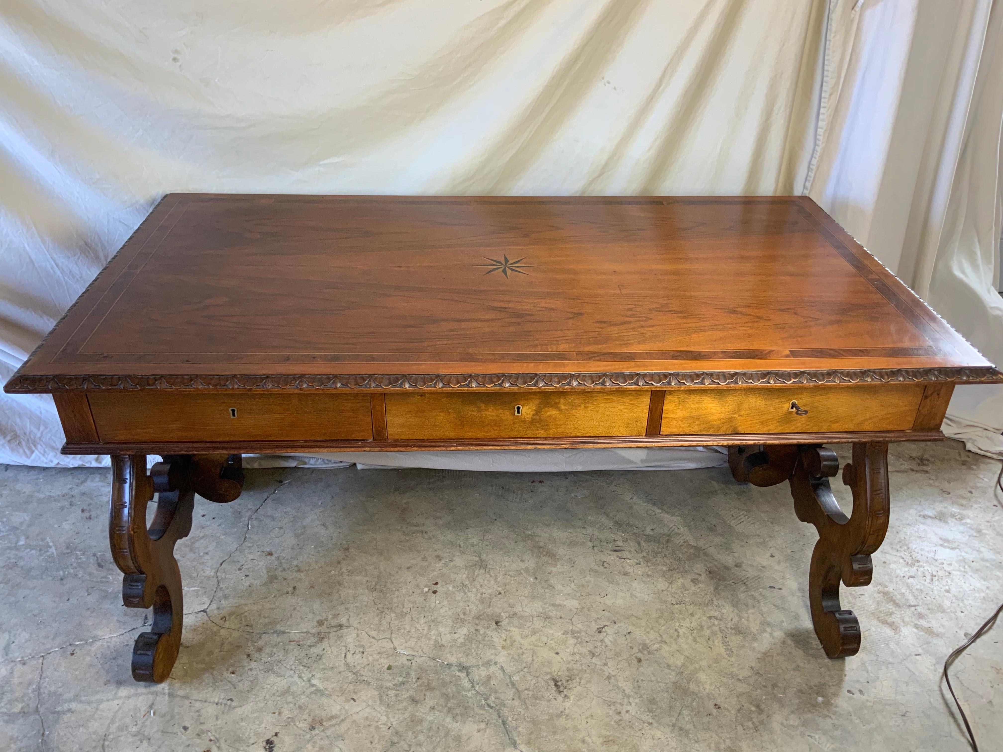 French Walnut Baroque Writing Table at 1stDibs