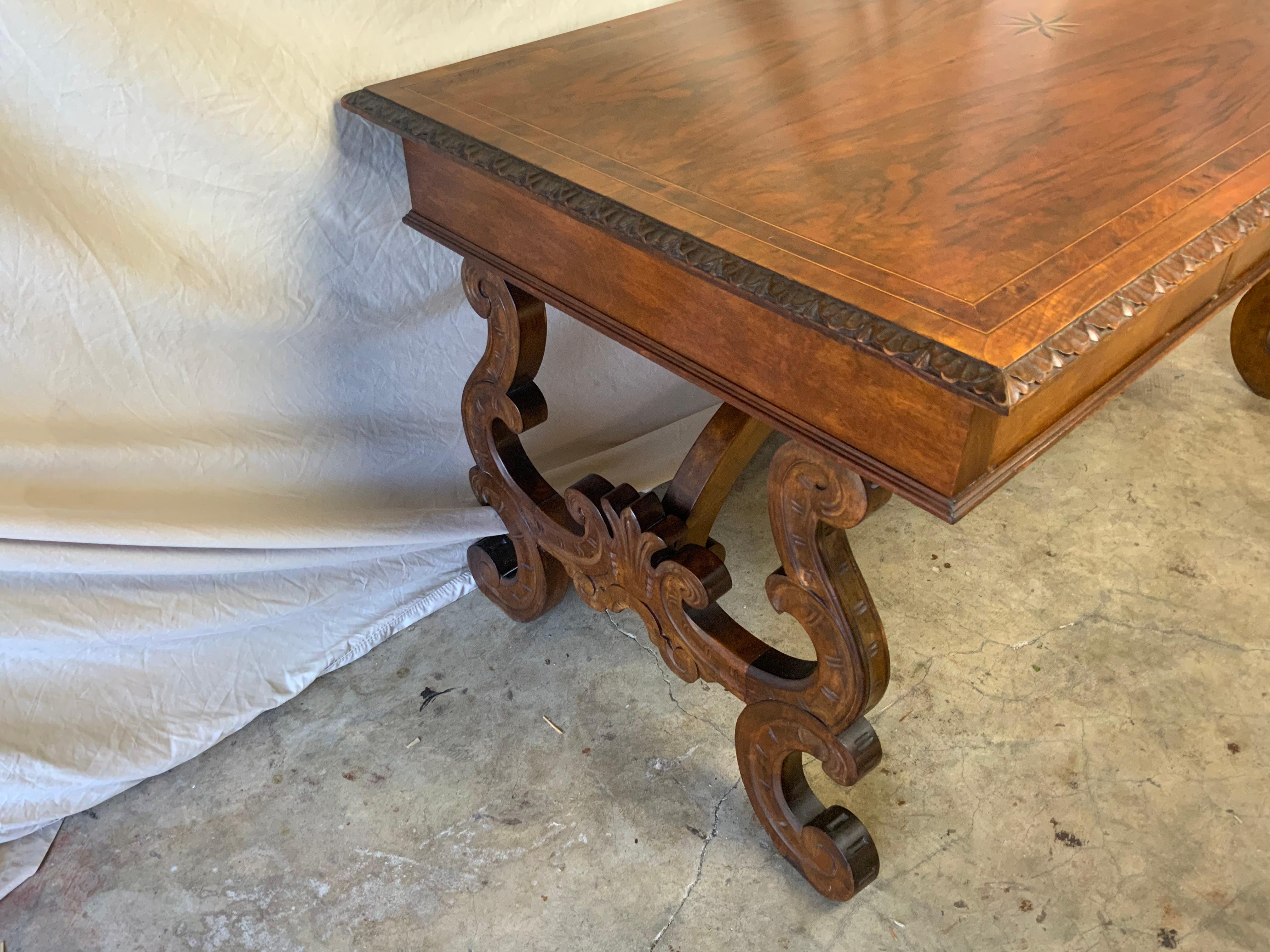 French Walnut Baroque Writing Table at 1stDibs