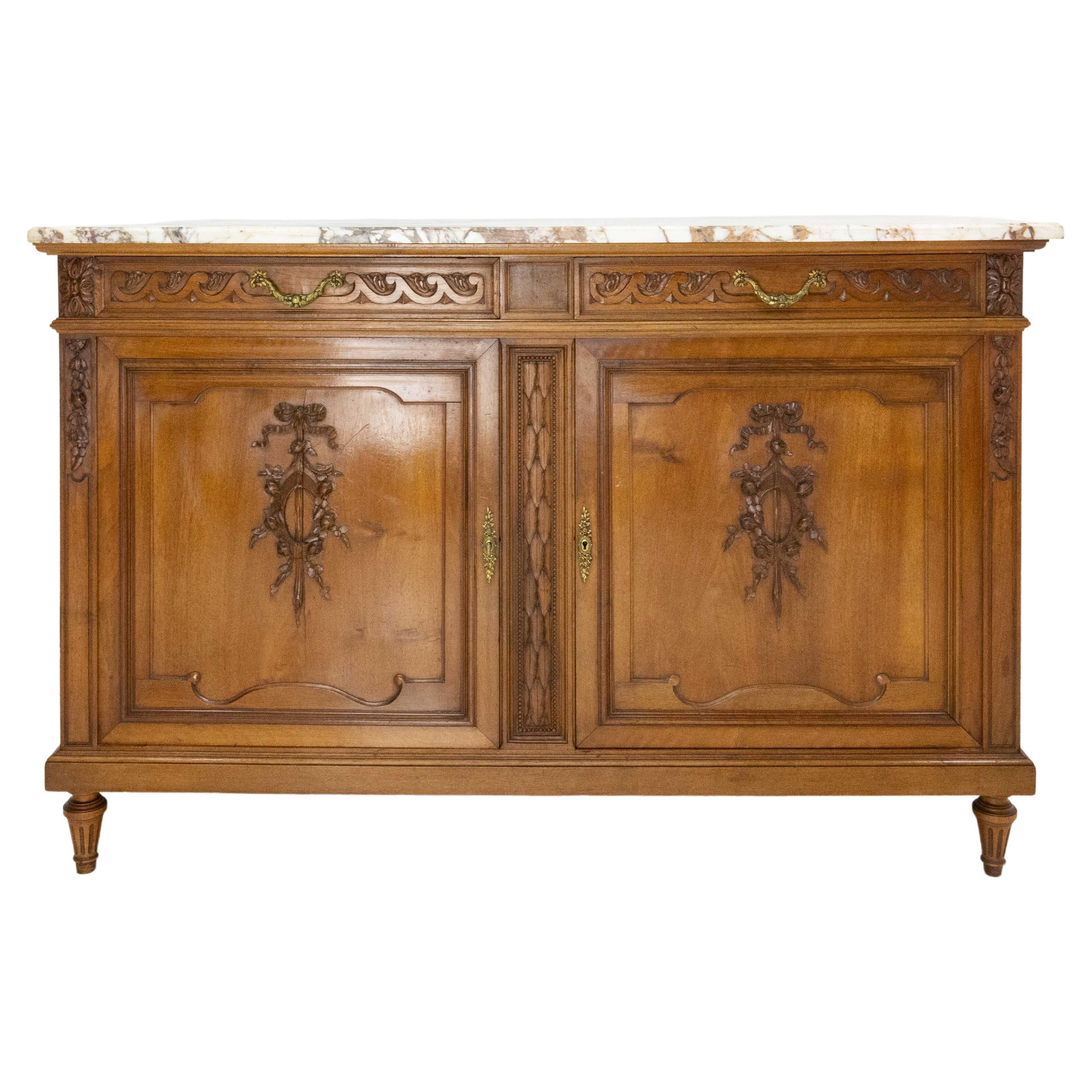 Antique Victorian Walnut and Burl Marble-Top Wash Stand, circa 1880 at ...