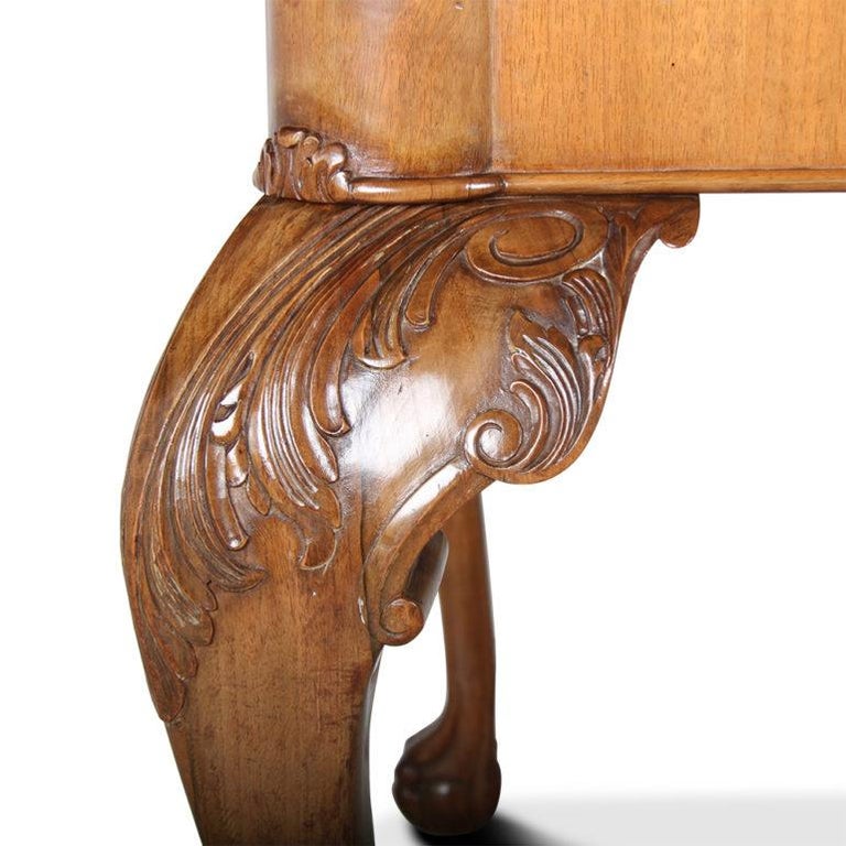 French Walnut Chippendale-Style Dining Table with Leaves at 1stDibs