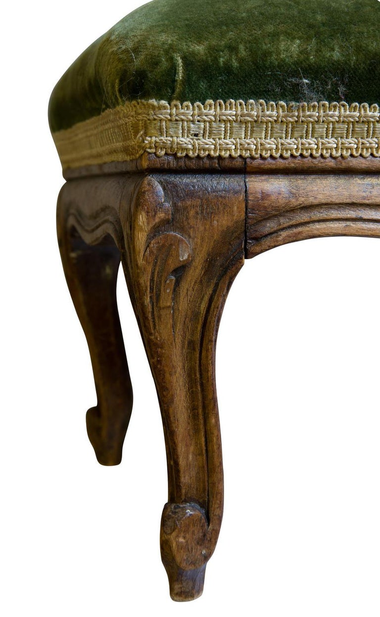 French Walnut Framed Long Footstool of Small Size at 1stDibs
