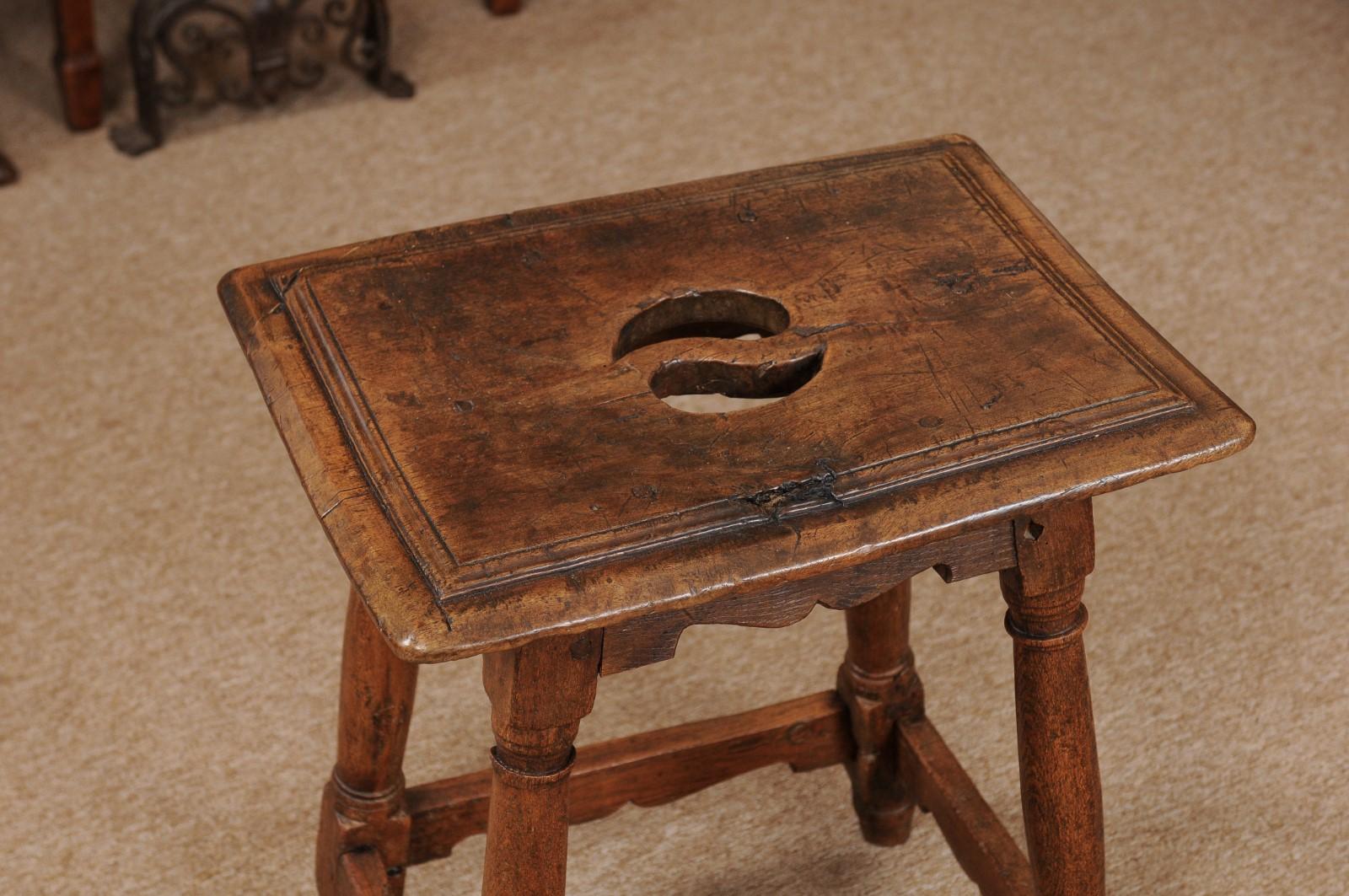 French Walnut Joint Stool, Late 17th Century at 1stDibs