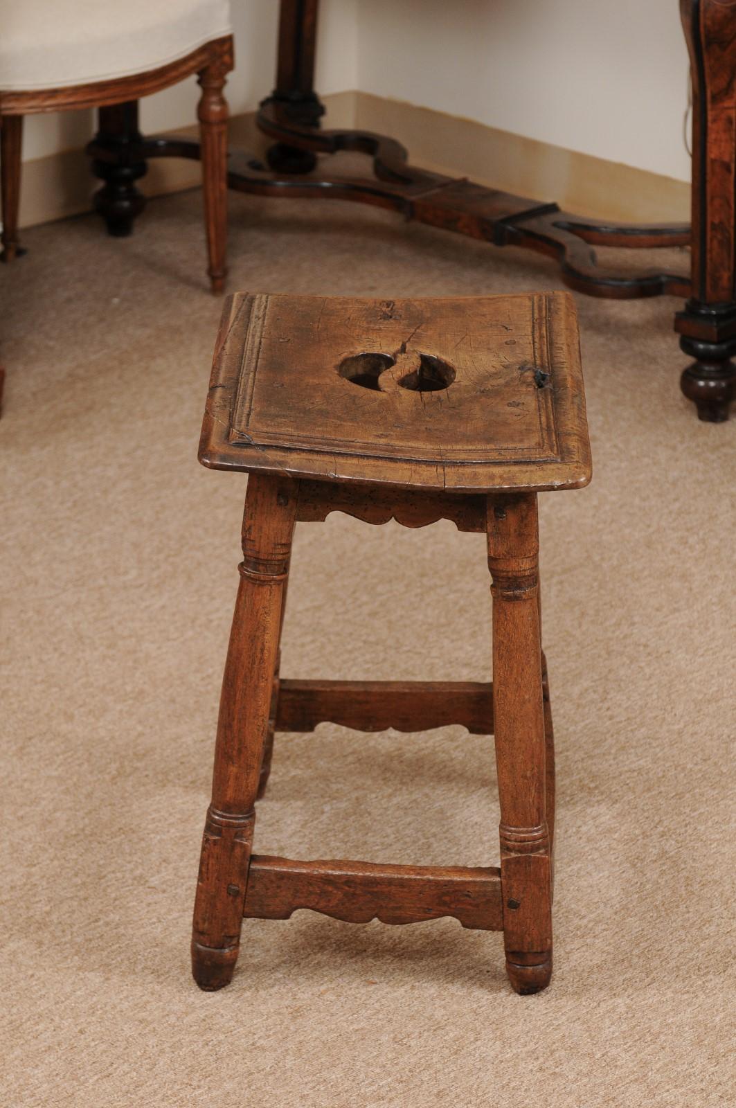 French Walnut Joint Stool, Late 17th Century at 1stDibs