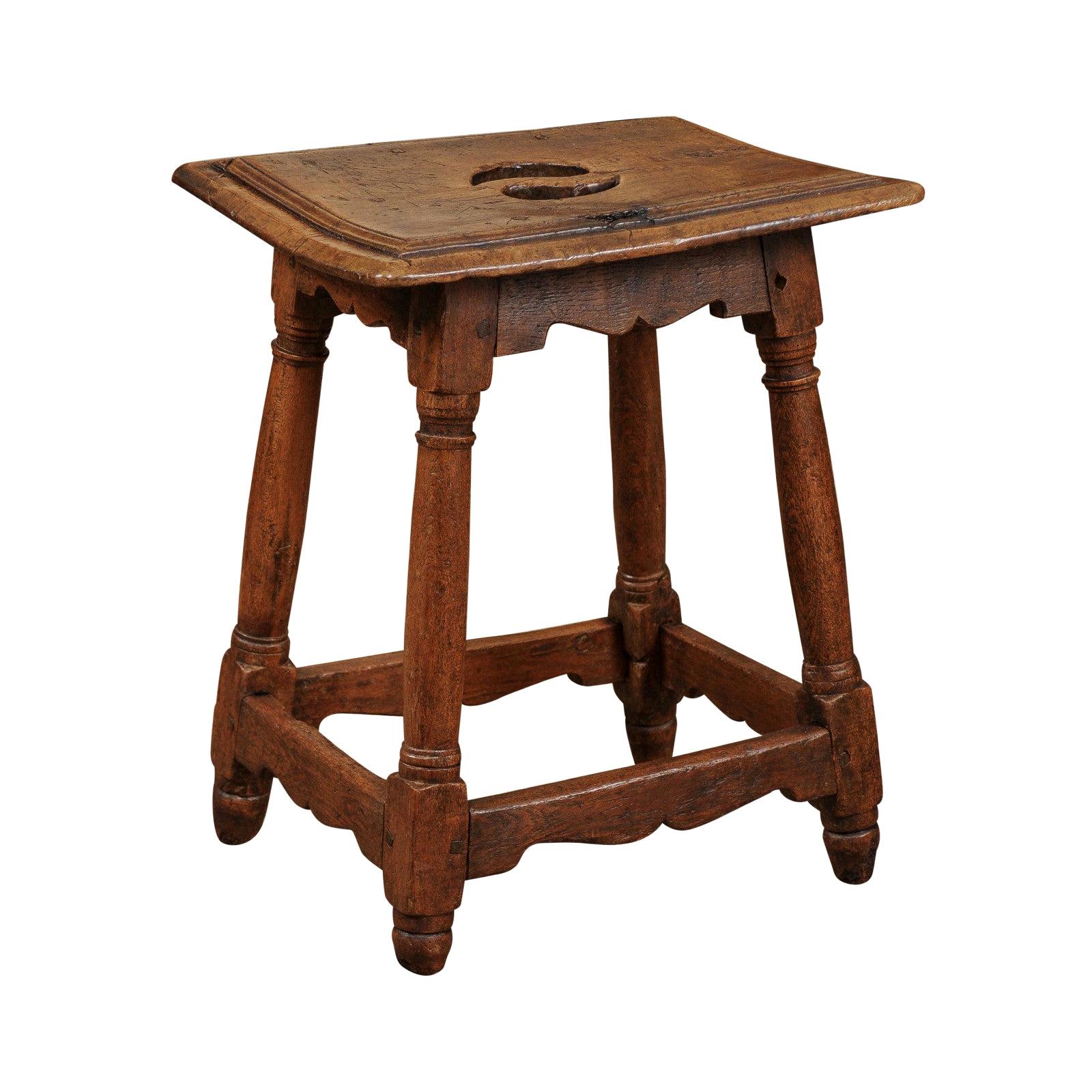 French Walnut Joint Stool, Late 17th Century at 1stDibs