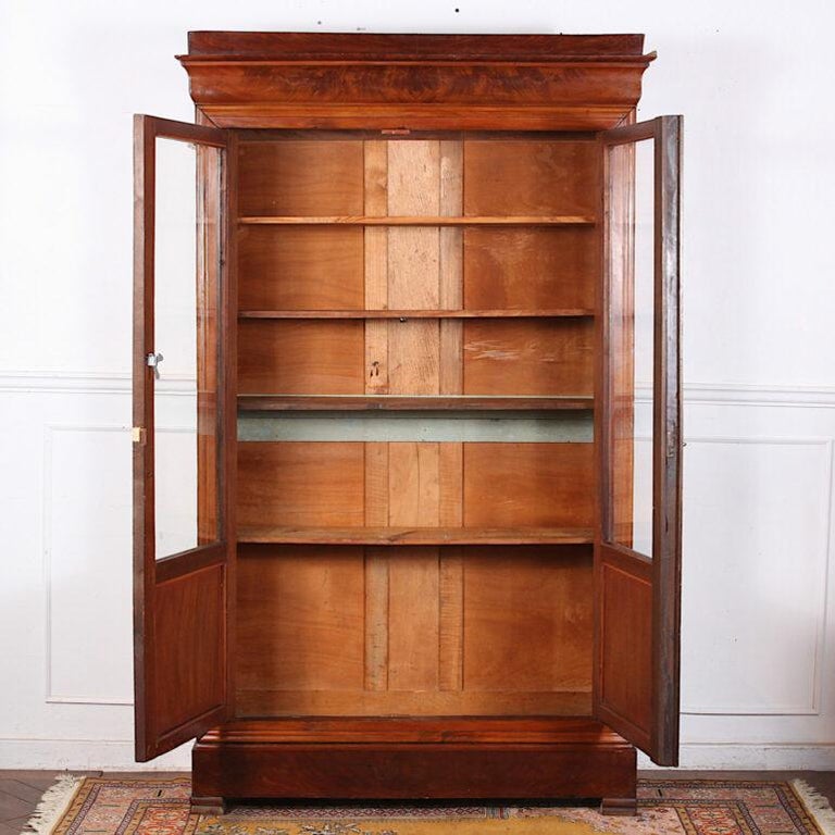 French Walnut Louis Philippe Bookcase For Sale at 1stDibs