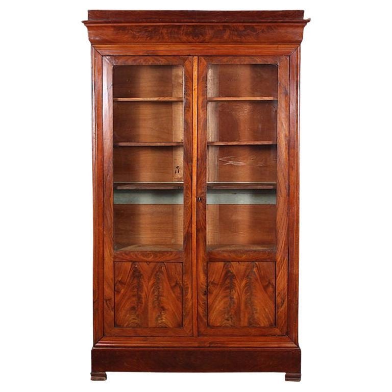 French Walnut Louis Philippe Bookcase For Sale at 1stDibs