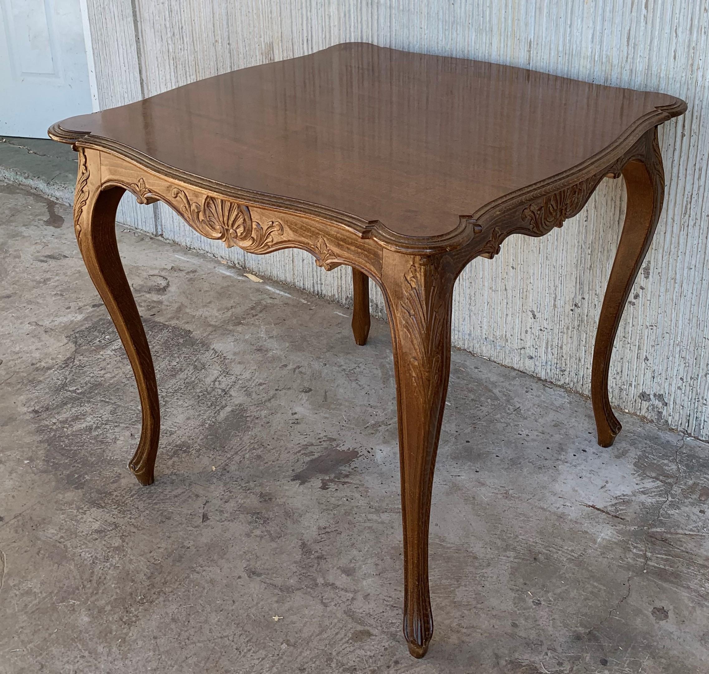 French Walnut Louis XV Style Card Game Table with Large Drawer For Sale ...