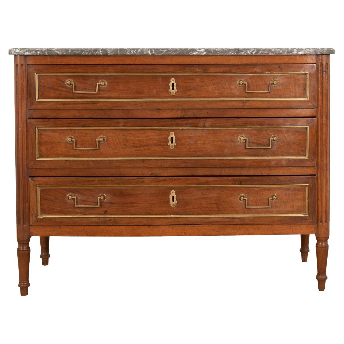 Italian Louis XVI Walnut Commode For Sale at 1stDibs