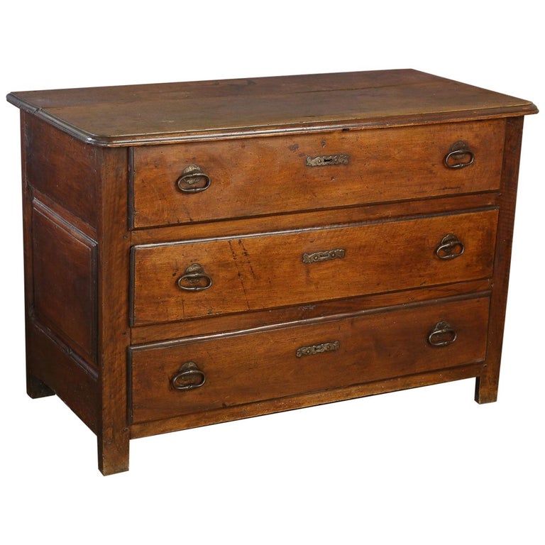 French Walnut Three-Drawer Chest, circa 1790 at 1stDibs