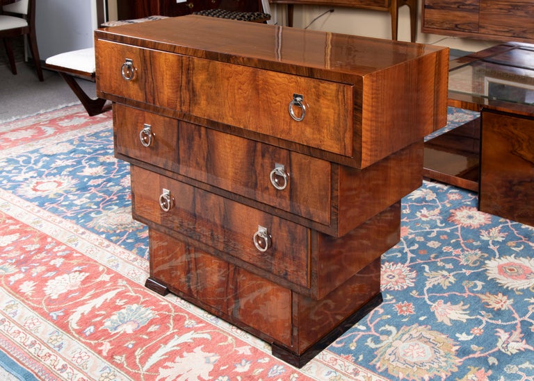 French Walnut Trapezoid Chest of Drawers at 1stDibs