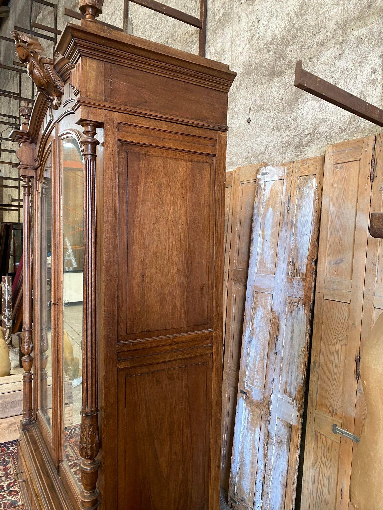 French Wardrobe Antique Louis XVI Rococo Style Double Door Armoire For ...