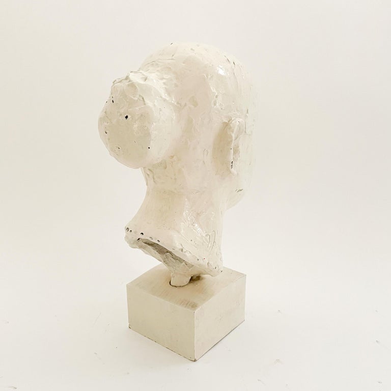 French White Cast Iron Female Bust Form C. 1940's For Sale at 1stDibs