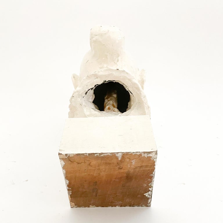 French White Cast Iron Female Bust Form C. 1940's For Sale at 1stDibs