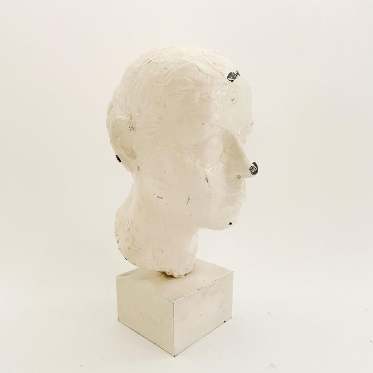 French White Cast Iron Female Bust Form C. 1940's For Sale at 1stDibs