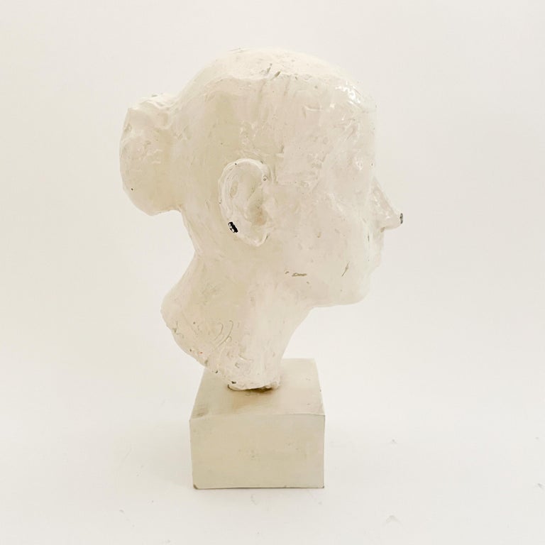 French White Cast Iron Female Bust Form C. 1940's For Sale at 1stDibs