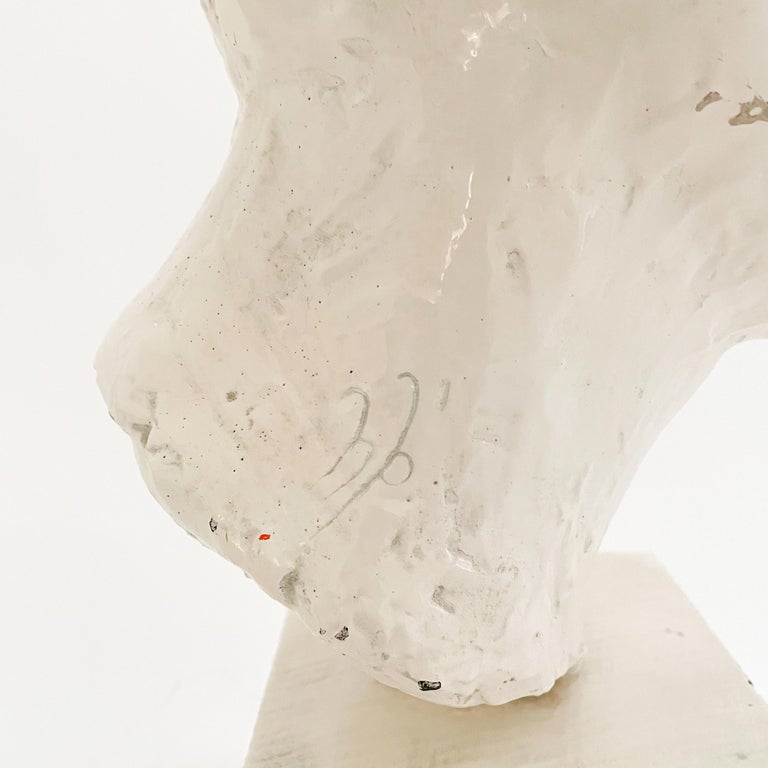 French White Cast Iron Female Bust Form C. 1940's For Sale at 1stDibs