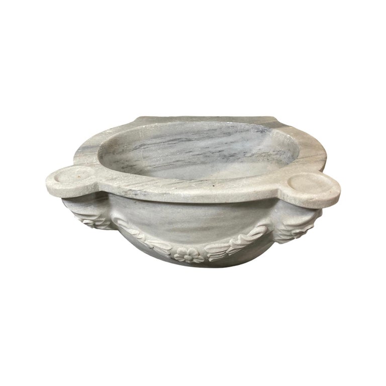 French White Marble Sink For Sale at 1stDibs