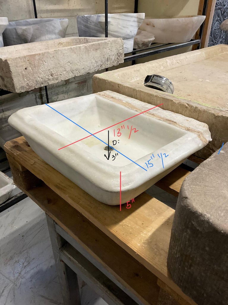 French, White Marble Sink For Sale at 1stDibs