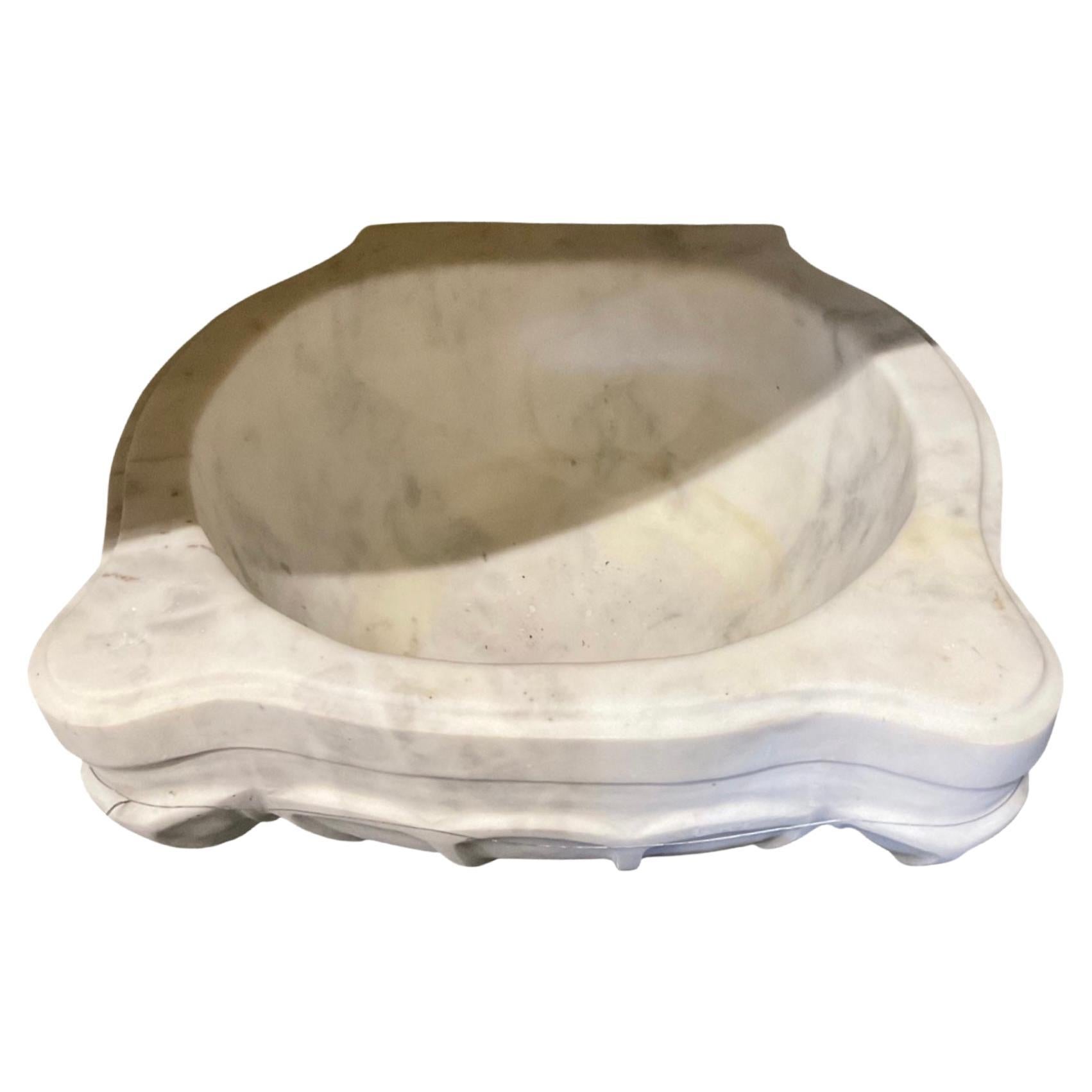 French White Marble Sink For Sale at 1stDibs