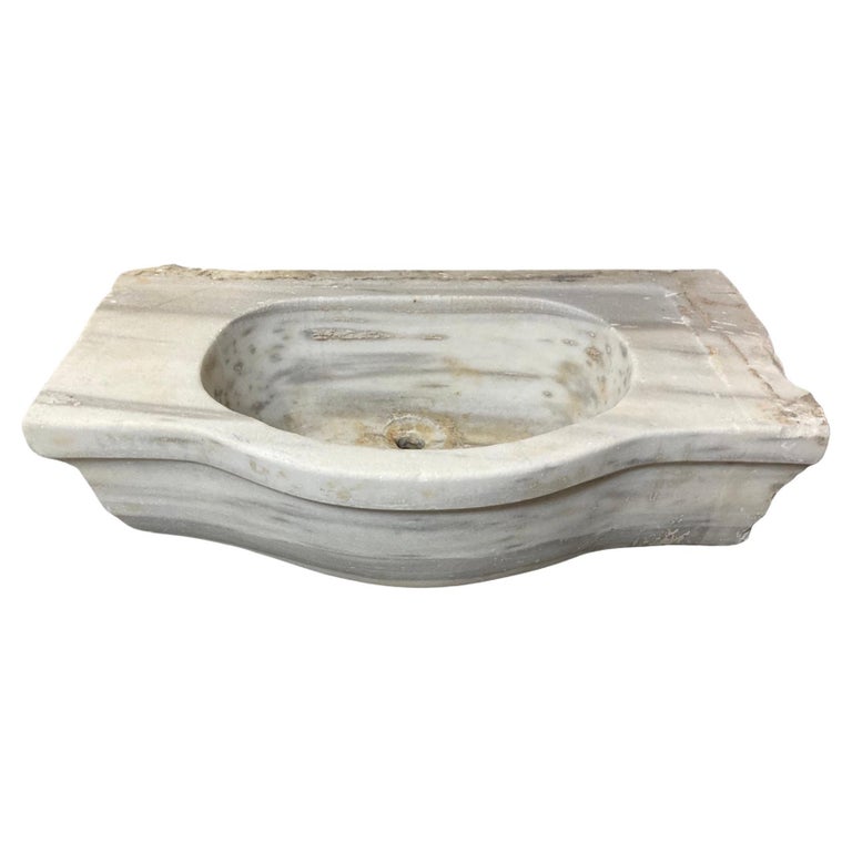 French White Marble Sink For Sale at 1stDibs