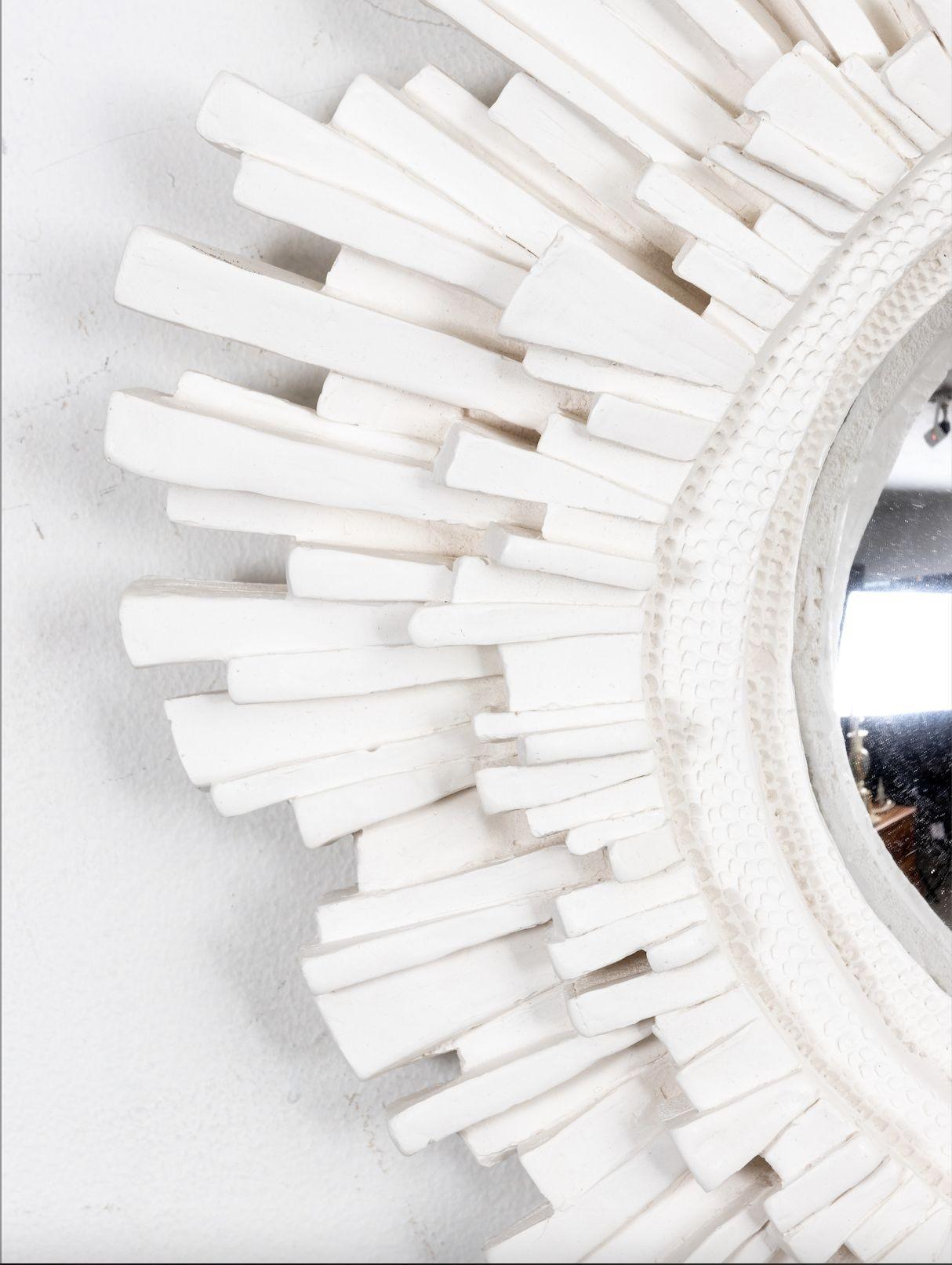 French White Plaster Sunburst Mirror, 21st Century at 1stDibs | white ...