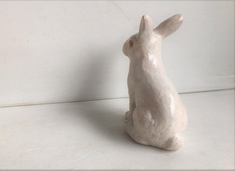 French White Terracotta Majolica Rabbit Bavent, circa 1890 For Sale at ...