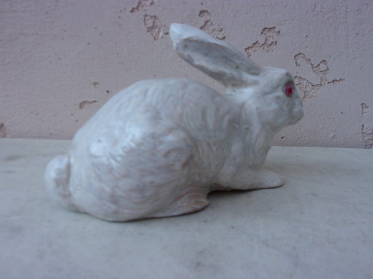 French White Terracotta Majolica Rabbit Bavent, circa 1890 For Sale at ...