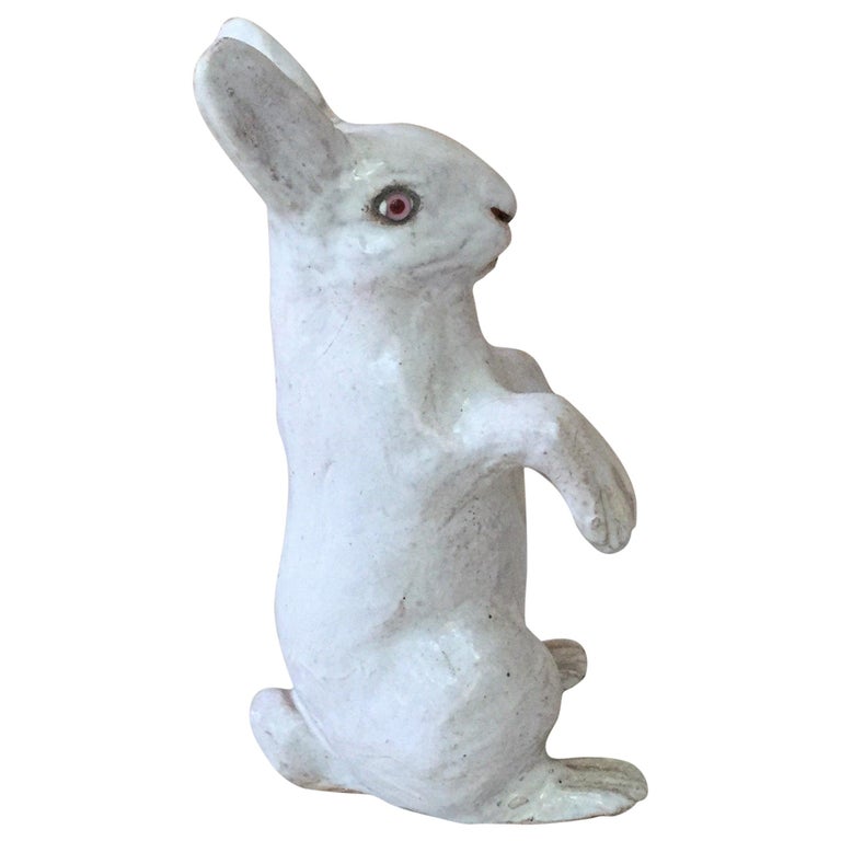 French White Terracotta Majolica Rabbit Bavent, circa 1890 For Sale at ...