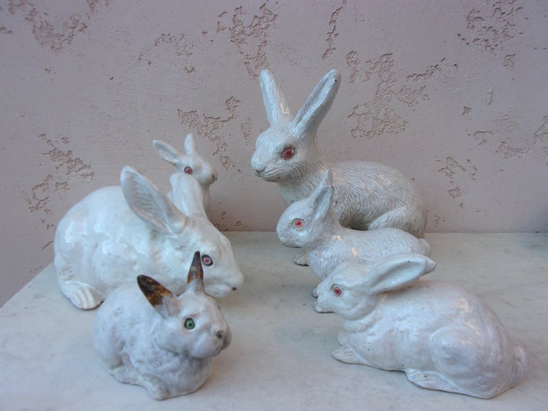 French White Terracotta Majolica Rabbit Bavent, circa 1890 For Sale at ...