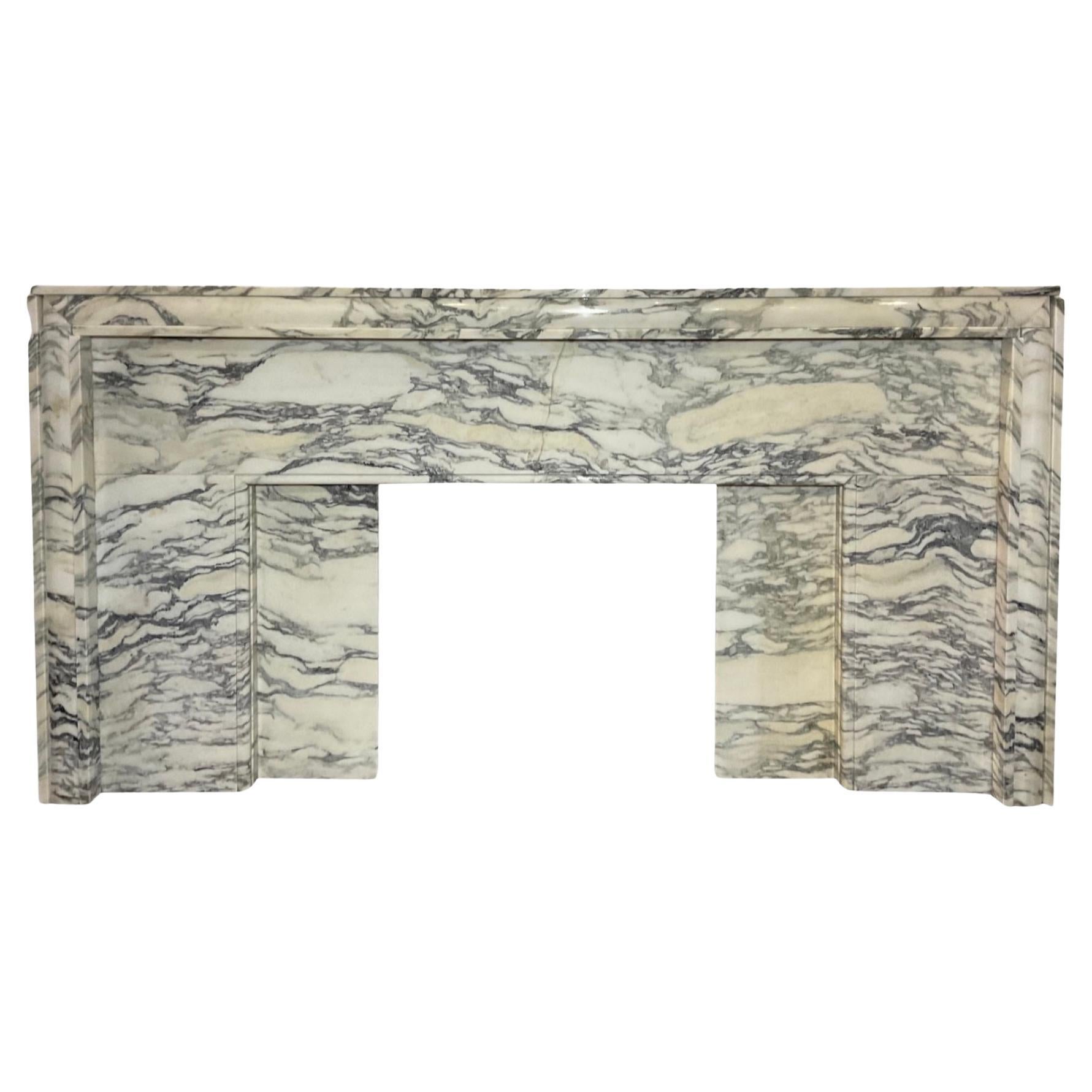 French White Veined Carrara Marble Mantel For Sale at 1stDibs