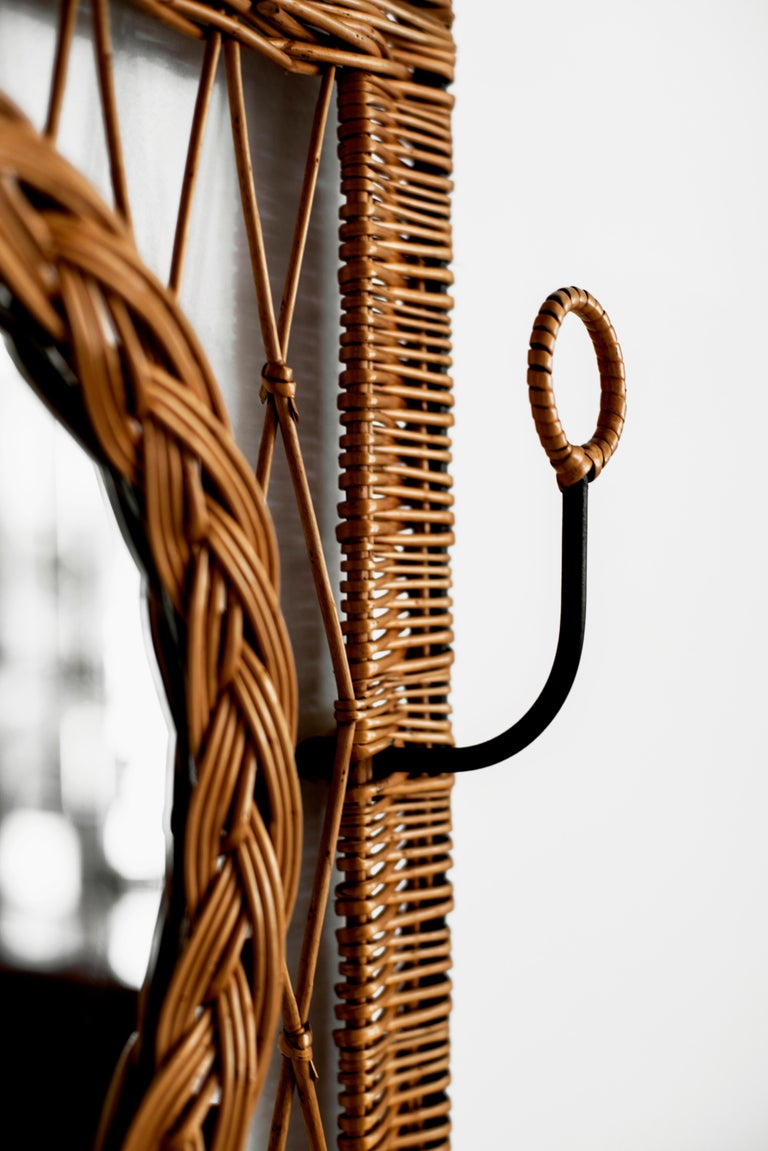 French Wicker Hall Tree at 1stDibs | rattan hall tree