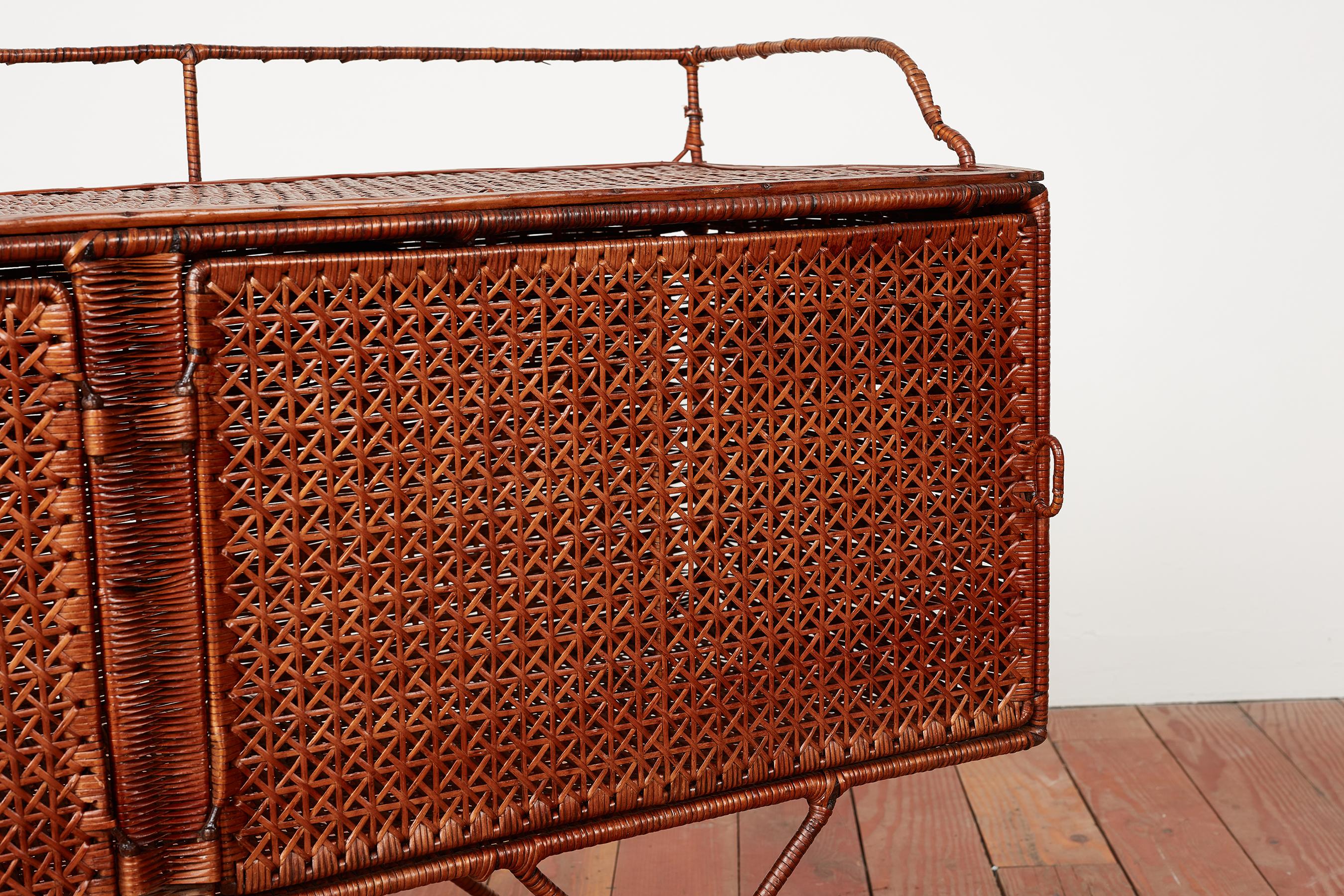 French Wicker Sideboard at 1stDibs